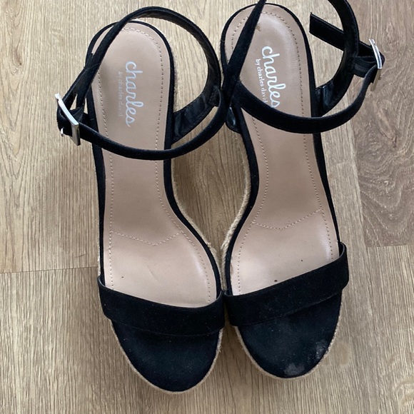 Charles David | Shoes | Charles By Charles David Black Wedges Size 75 ...